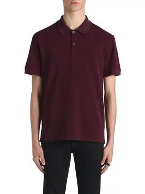 Alexander McQueen Logo Jacquard Collar Polo - Bordeaux