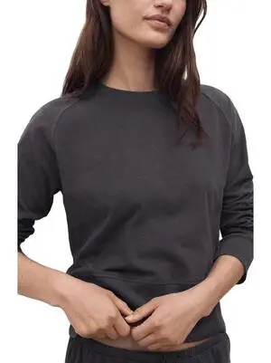 Mango Fluid Cotton Sweatshirt - Charcoal