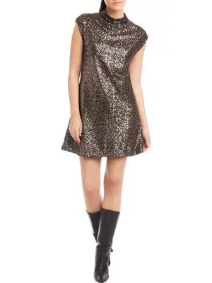 Fifteen Twenty Sequin Mini Dress - Brown