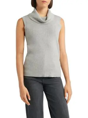 CITY BLUES Sleeveless Turtleneck Sweater - Gray