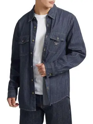 Guess Regular Fit Denim Button-up Shirt - Navy