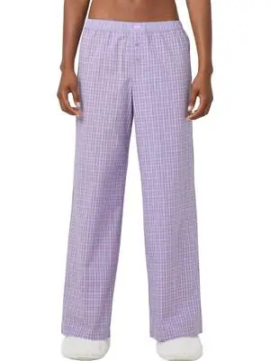 FLORENCE BY MILLS Micro Plaid Wide Leg Pants - Mild Lavender Plaid