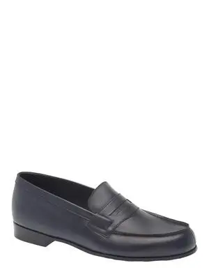 J.M. WESTON 180 Light Penny Loafer - Navy