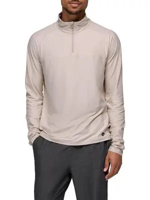 Prana Altitude Tracker Performance Quarter Zip - Almond Heather