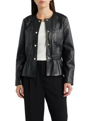Elie Tahari Aliza Faux Leather Jacket - Noir
