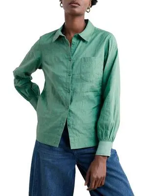 SEASALT CORNWALL Isla Organic Cotton Shirt - Sage Leaf