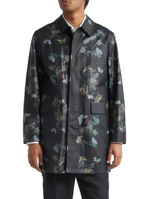 UNDERCOVERISM Floral Water-resistant Oiled Cotton Coat - Black Base