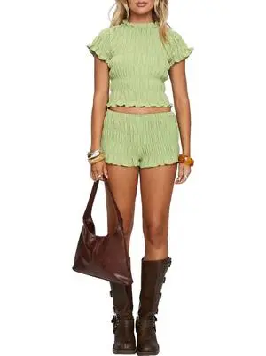 Princess Polly Shirred Top And Shorts Set - Green