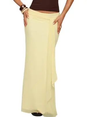 Princess Polly Tie Waist Maxi Skirt - Lemon