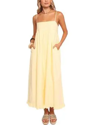 PETAL & PUP Cotton Maxi Sundress - Butter Yellow