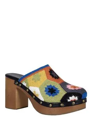 AZALEA WANG Naoto Platform Clog - Black/green/orange Multi
