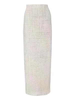 Carolina Herrera Tweed Embellished Maxi Skirt - Neutrals