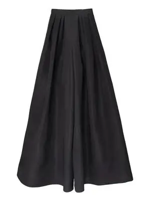 Carolina Herrera Pleated Silk Palazzo Pants - Black