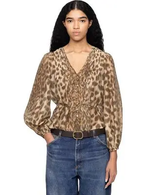 Sea Claude Leopard Print Top - White