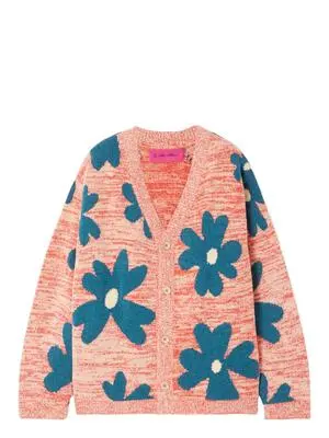 THE ELDER STATESMAN Floral Jacquard-knit Cashmere-blend Chenille Cardigan - Multi