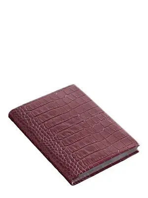 Smythson Soho Croc-effect Leather Notebook - Burgundy