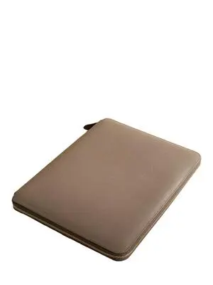 Smythson Panama A4 Textured-Leather Folder Tan