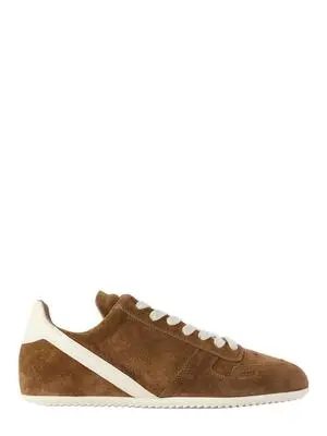 Rick Owens Leather-trimmed Suede Sneakers - Brown
