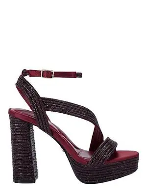 Carvela Gala Jewel Embellished Platform Sandals - Wine
