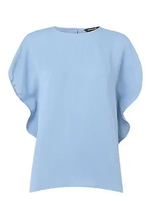 Whistles Short-sleeved Round-neck Woven Top - Blue
