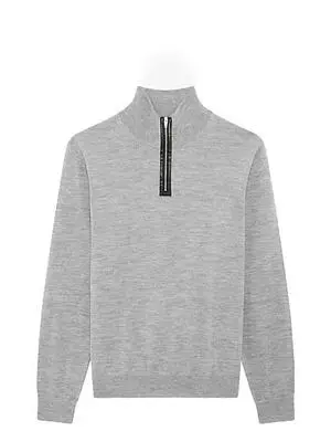 The Kooples Funnel-neck Wool Sweatshirt - Middle Grey