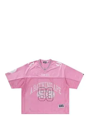 A BATHING APE Line Camo Multi Logo Football Jersey - Pink