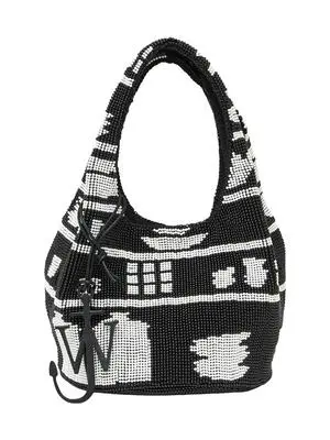 JW Anderson Mini Beaded Shopper Top-Handle Bag 901 Black White