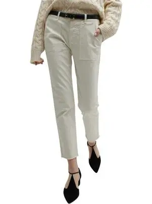 NILI LOTAN Jenna Cropped Pants - Eggshell