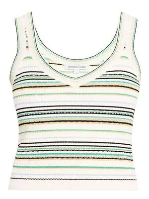 Veronica Beard Carlin Stripe Ribbed-knit Tank Top - Carlin Knit Tank