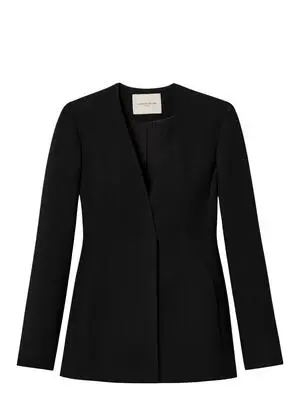 Lafayette 148 New York Wool-silk Collarless Blazer - Black
