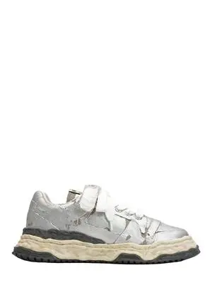Mihara Yasuhiro Keith Torn-film Lace-up Sneakers Silver