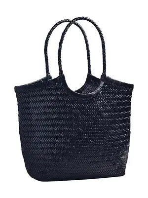 Anthropologie Woven Leather Tote - Black