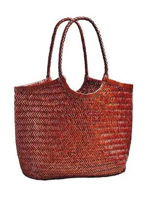 Anthropologie Woven Leather Tote - Tan