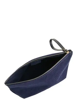 Madewell Denim Zip Wristlet - Dark Denim Multi
