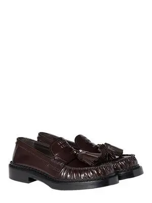 Miu Miu Leather Loafer Flats - Moro