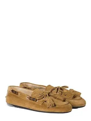 Miu Miu Suede Loafer Flats - Oliva