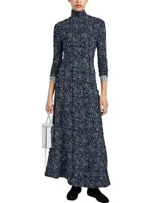 Proenza Schouler White Label Mabel Cheetah Jersey Dress Navy Multi