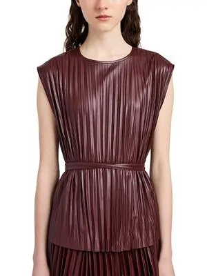Proenza Schouler White Label Lyra Faux Leather Top - Oxblood