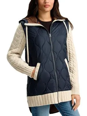 Veronica Beard Barrows Mixed Media Jacket - Navy Heathered Sand