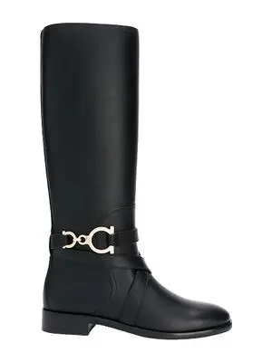 FERRAGAMO Gancini Horsebit Knee-high Boots - Black