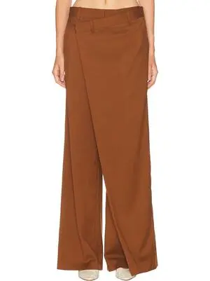 Monse Fold-over Front Trouser - Brown