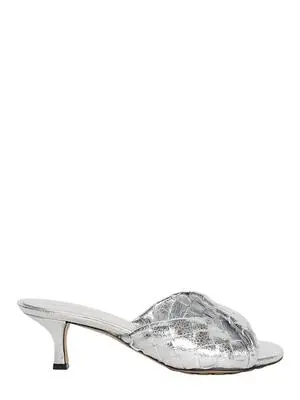 Bottega Veneta Blink Intrecciato Mule Sandals - Silver
