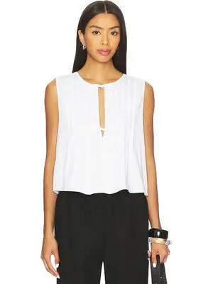WeWoreWhat Tie Front Flare Top - White