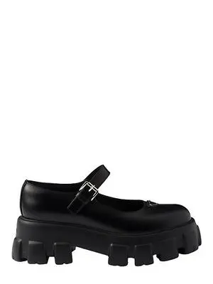 Prada Monolith Leather Loafers - Black