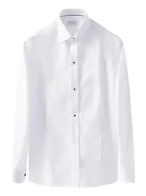 Eton Long-sleeved Super Slim-fit Cotton Shirt - White