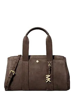 Michael Kors Michael Kors Romee Small Suede Satchel Brown