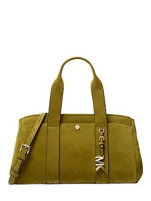 Michael Kors Michael Kors Romee Small Suede Satchel Green