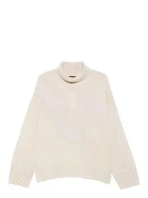 Soeur Roll-neck Wool Sweater - Neutrals