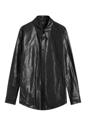 Amiri Lightweight Leather Overshirt - Black