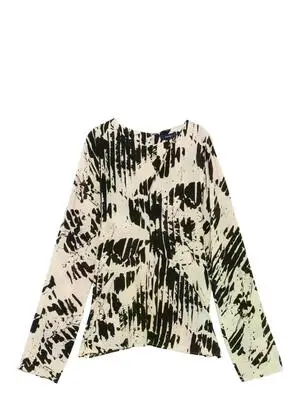 Soeur Abstract-print Silk Top - Neutrals